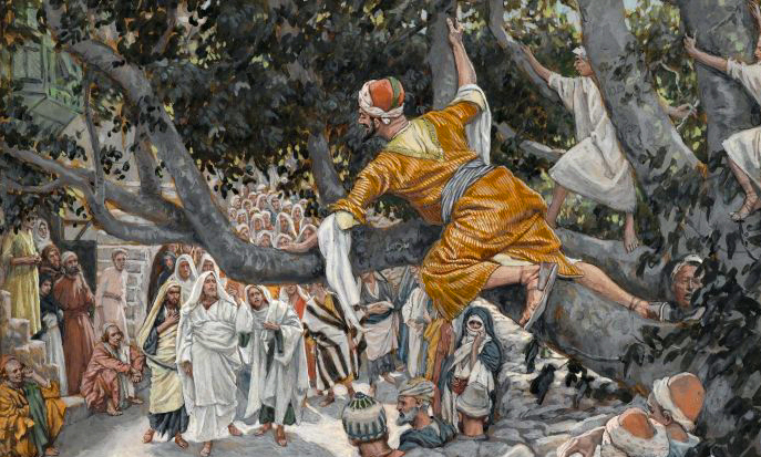 James Tissot, Zacchaeus in the Sycamore Awaiting the Passage of Jesus ...