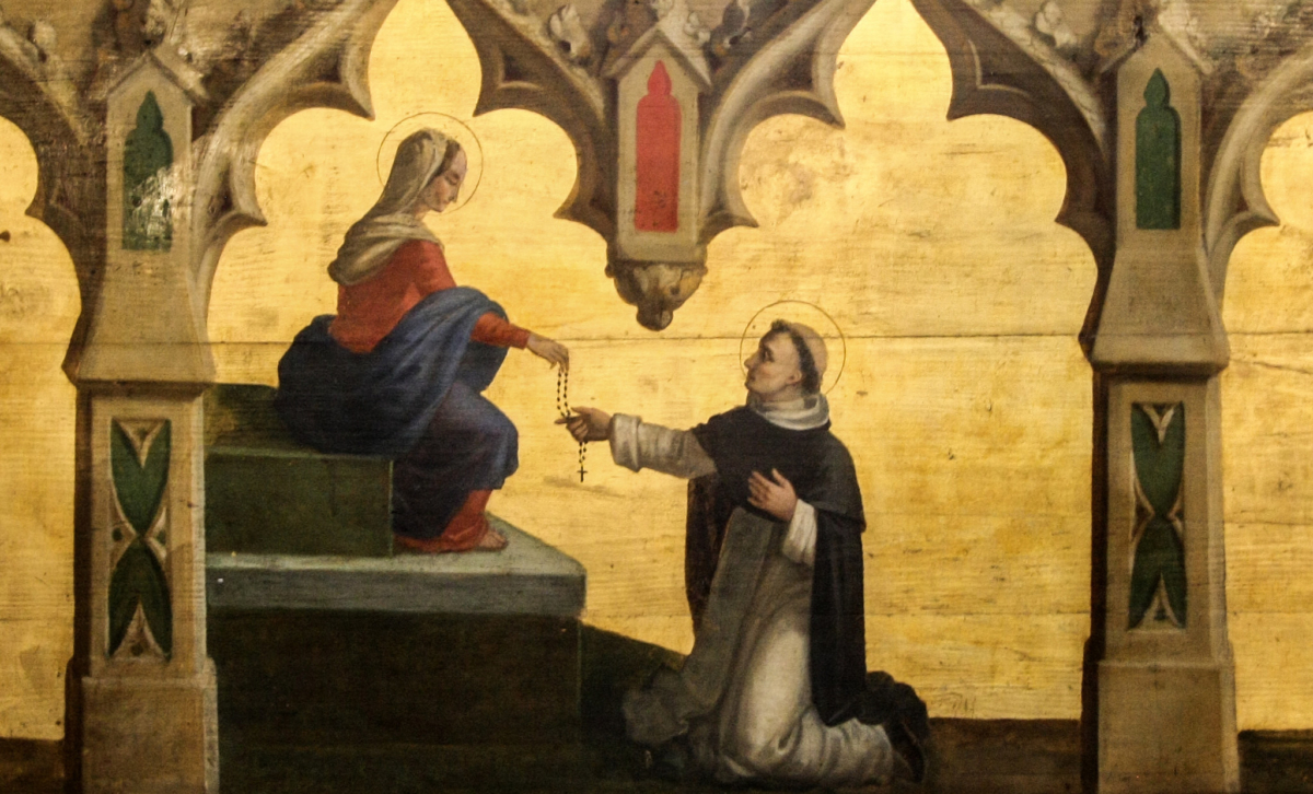 Fr. Lawrence Lew, O.P., Our Lady gives the Rosary to St Dominic ...